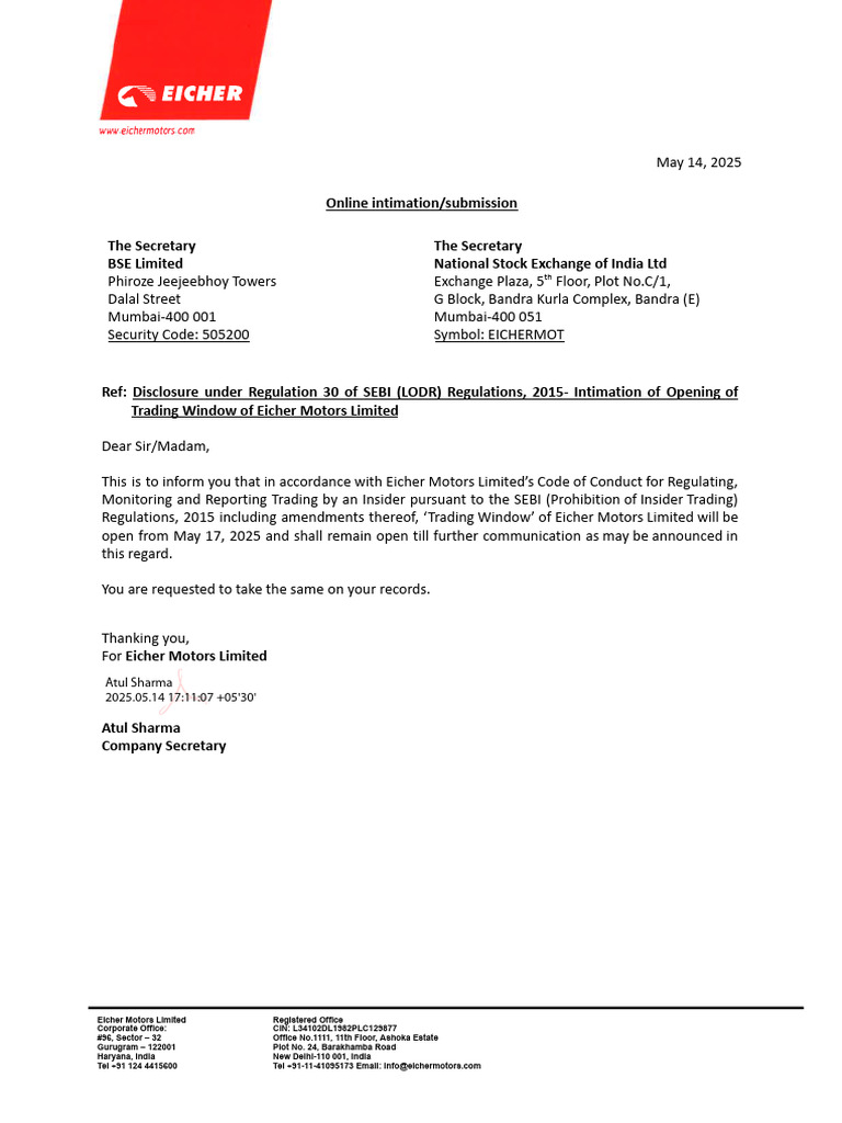 Eicher Letter Pad Template | PDF
