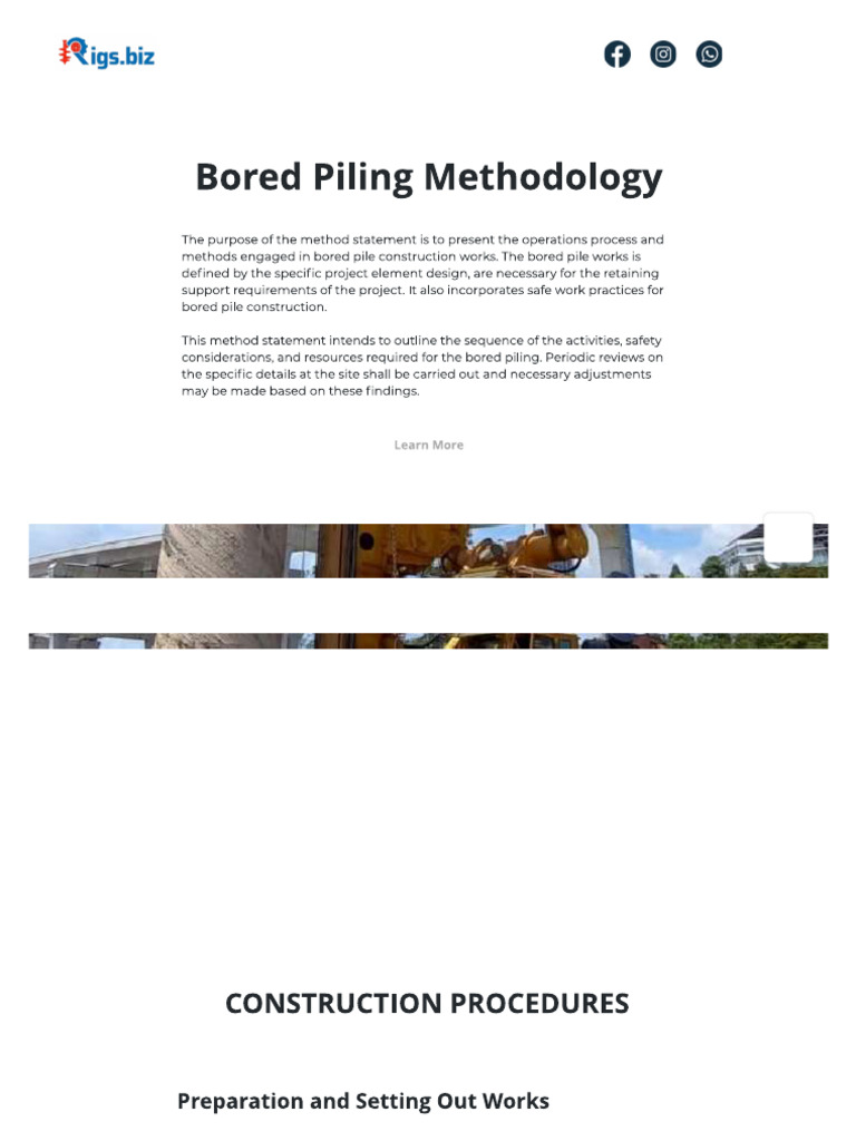 Bored Pile Method | PDF