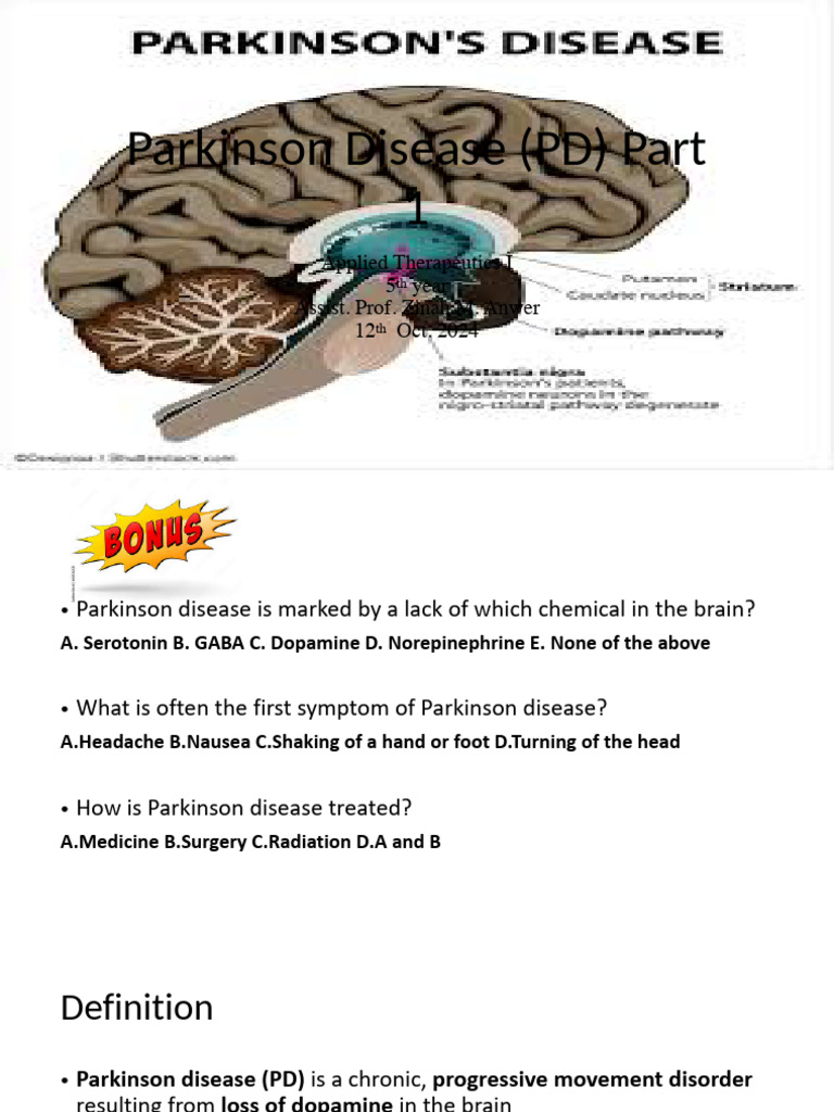 Parkinson Disease P 1 | PDF | Parkinson's Disease | Medicine