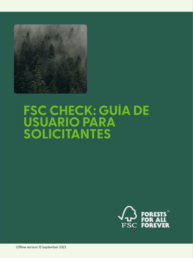 Guía de Usuario FSC Check para Solicitantes | PDF