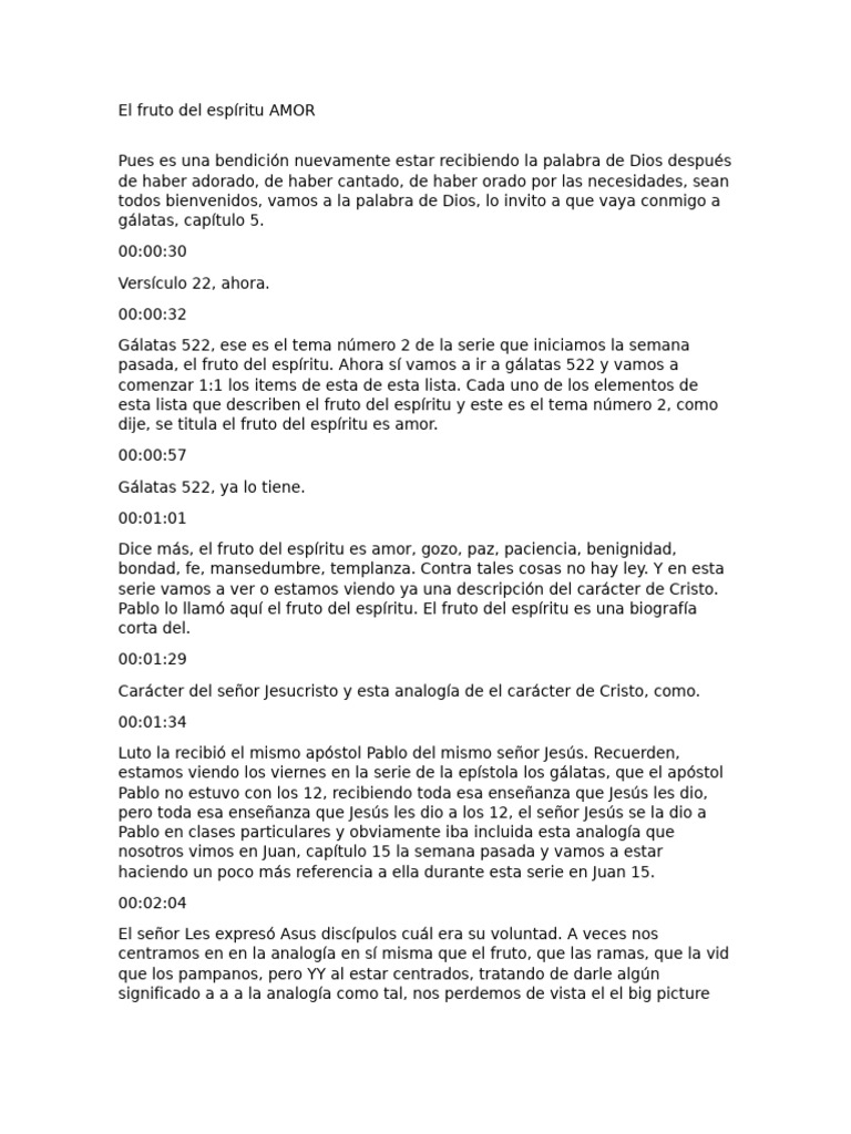El Fruto del Espíritu: Amor en Gálatas | PDF | Amor | Cristo (título)