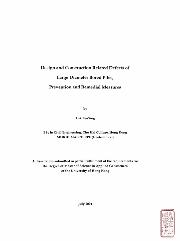 Bored Pile Defects: Prevention & Remedies | PDF | Deep Foundation ...