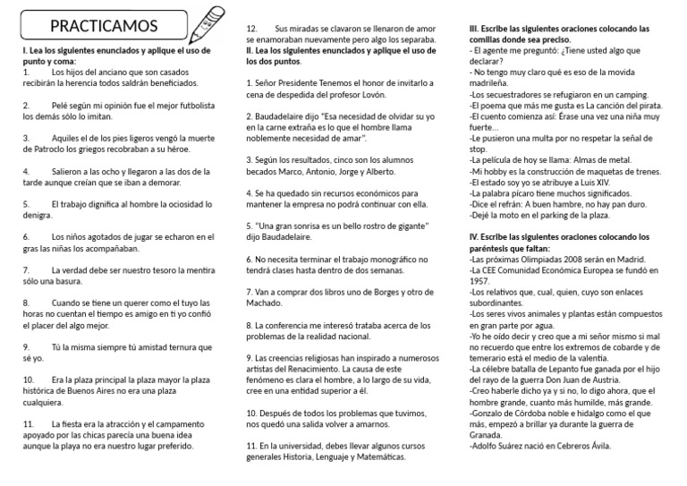 Coma Punto, Comillas, Parentesis | PDF | Aquiles