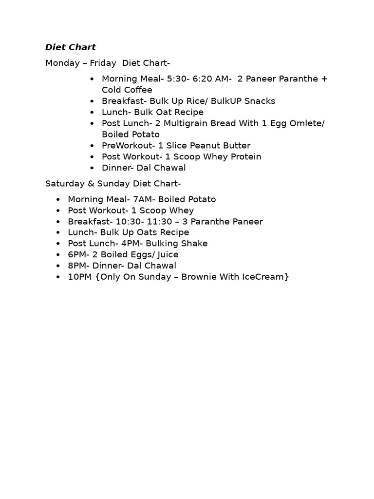 Diet Chart | PDF