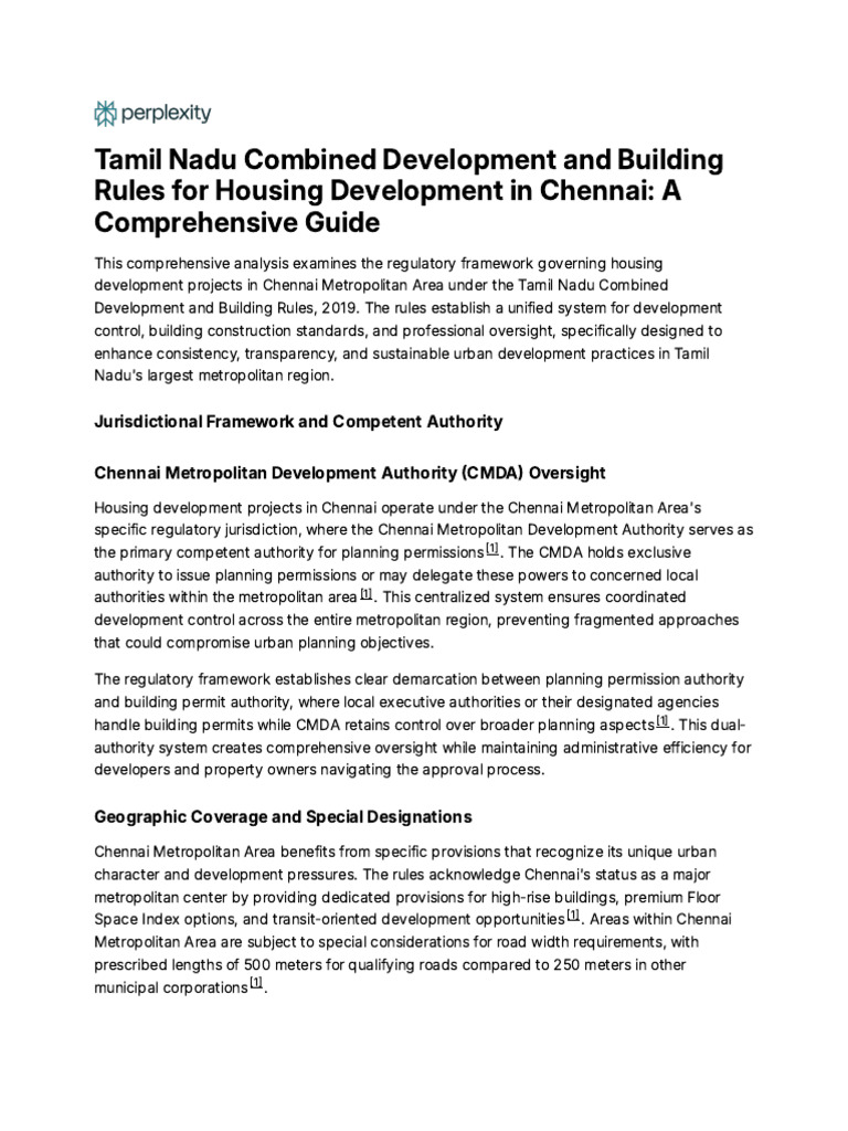 Tamil Nadu Building Rules 2019 Overview Pdf Infrastructure Public