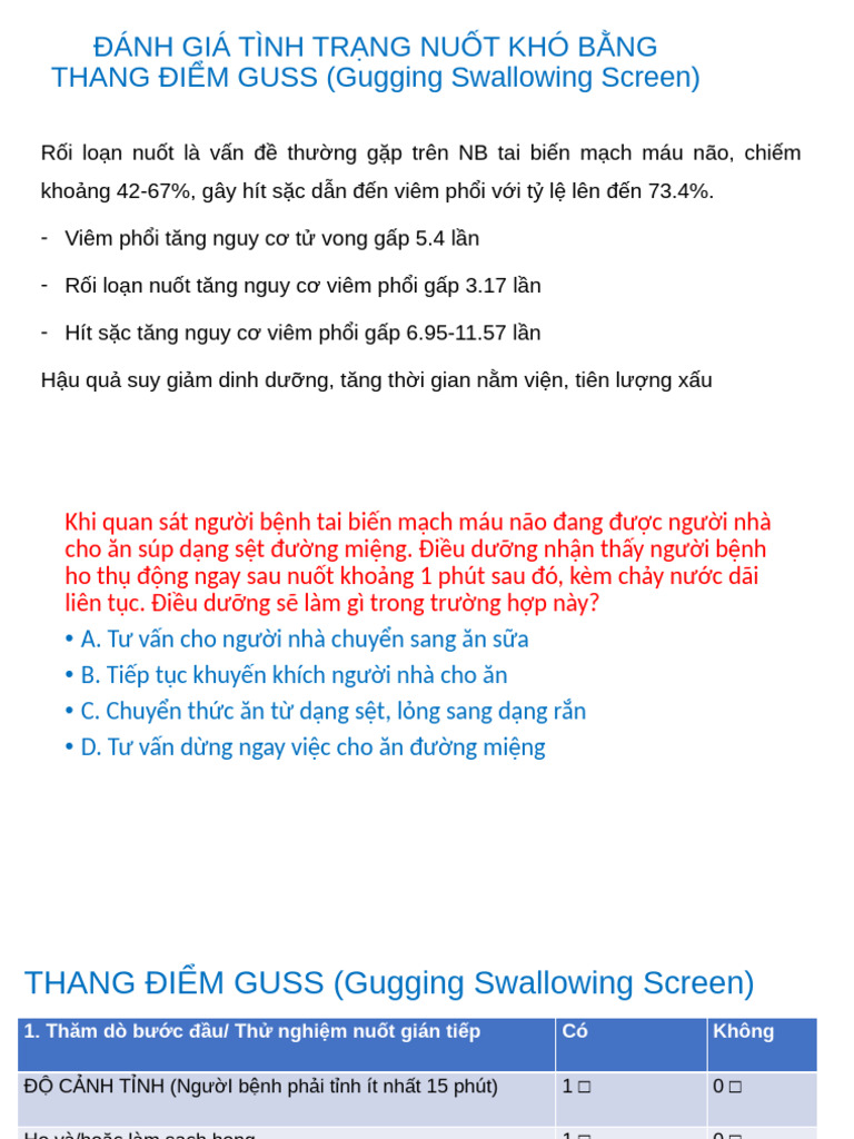 3. Guss Đánh Giá Tình Trạng Nuốt Khó Bằng Thang | PDF