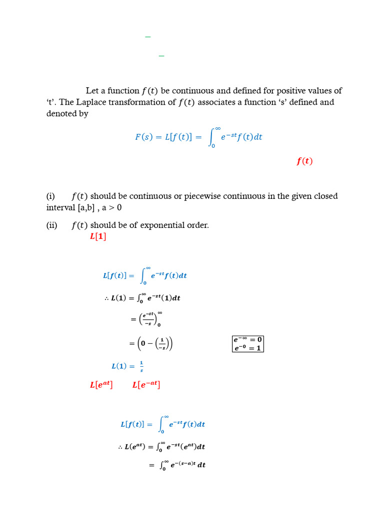 UNIT-5 Laplace Transform | PDF | Convolution | Mathematical Concepts