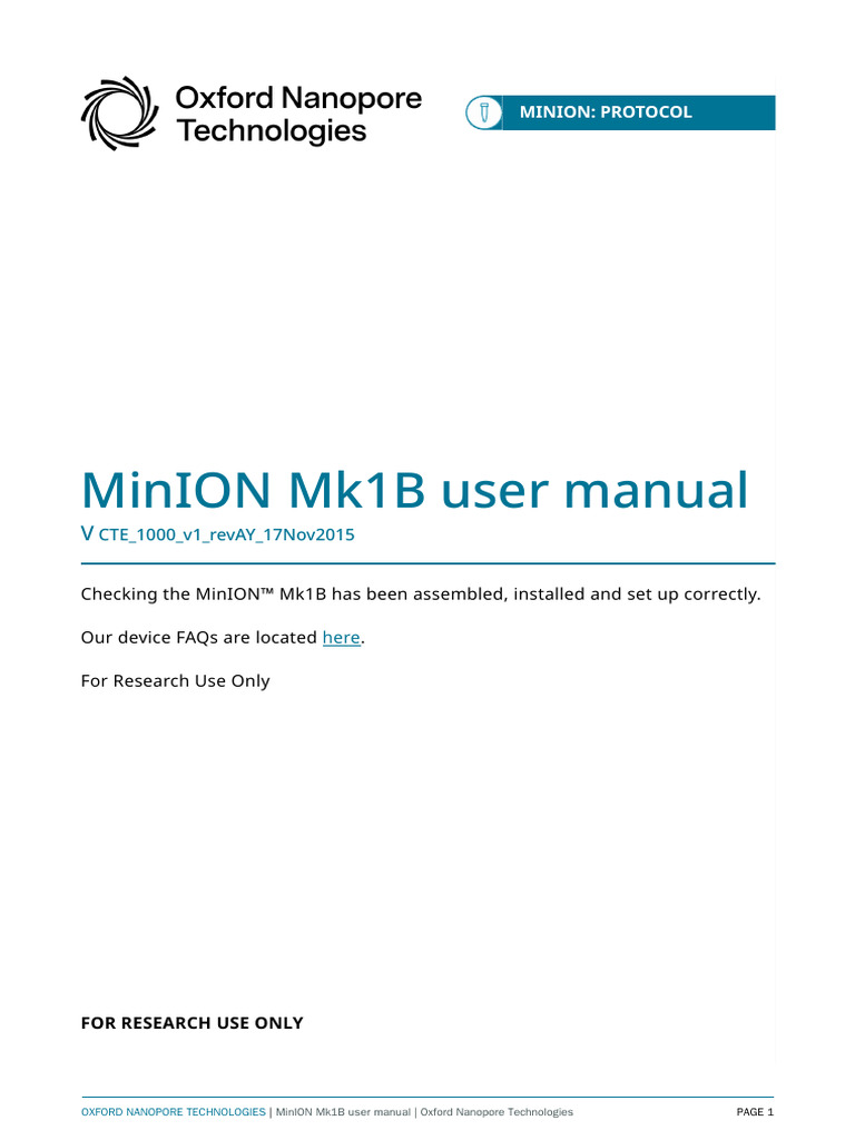 Minion User Manual Document Document en CTE - 1000 - v1 - revAY ...