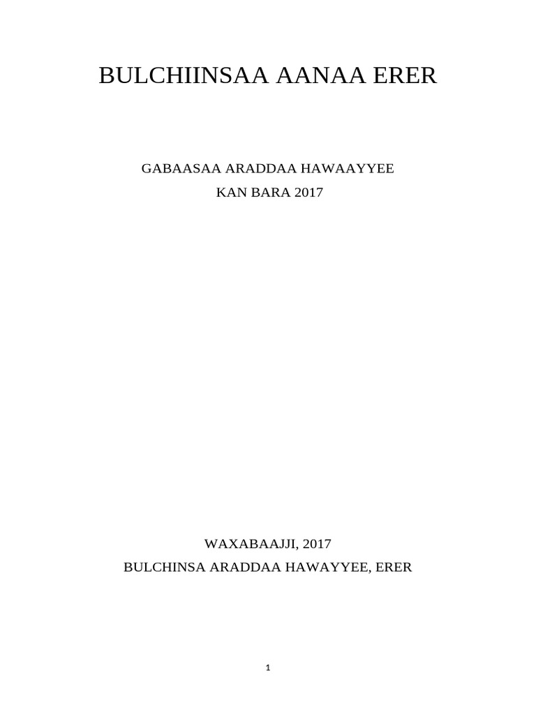 Gabasa A - Hawaayyee 2017 | PDF