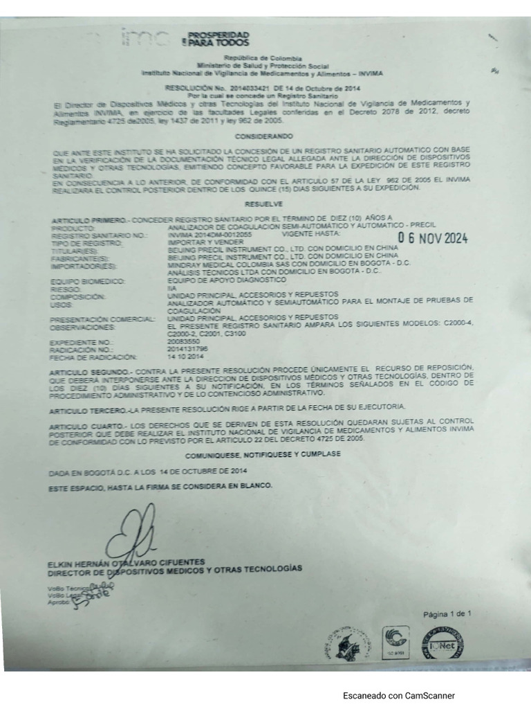 Analizador Coagulación Precil | PDF