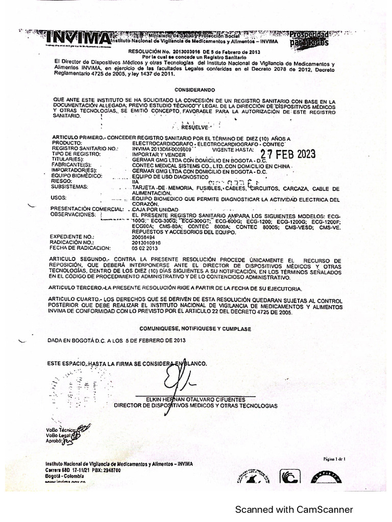 Electrocardiografo Contec | PDF