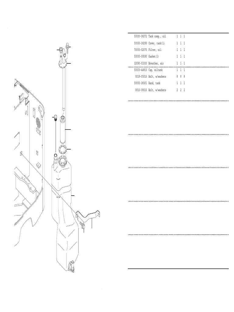 Fig.1500 OIL TANK: Parts No. Parts Name Remarks No. I/a (A) (B) (C) (D ...