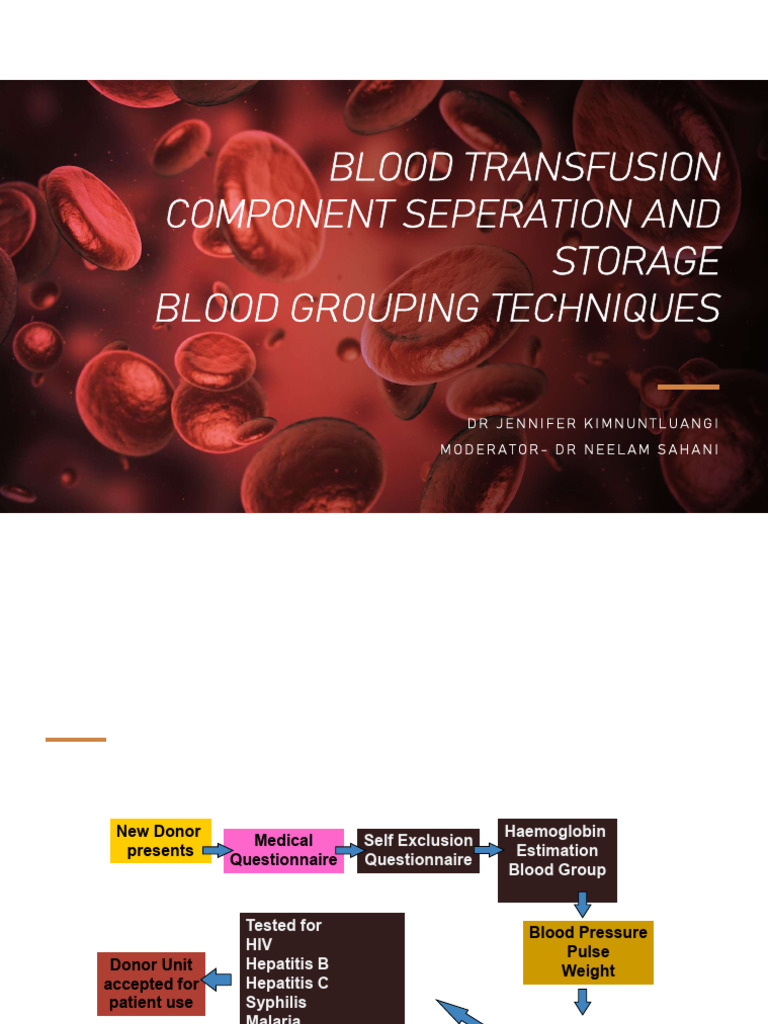 BLOOD TRANSFUSION COMPONENT SEPERATION AND STORAGE, BLOOD GROUPING TECHNIQUES | PDF | Blood Type ...
