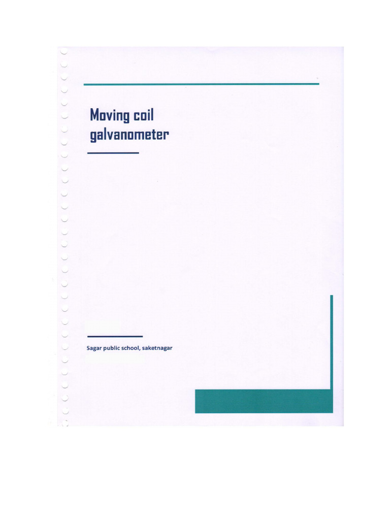 Moving Coil Galvanometer | PDF