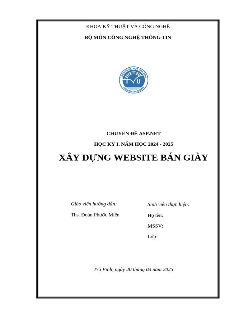 Báo Cáo Website Bán Giày | PDF