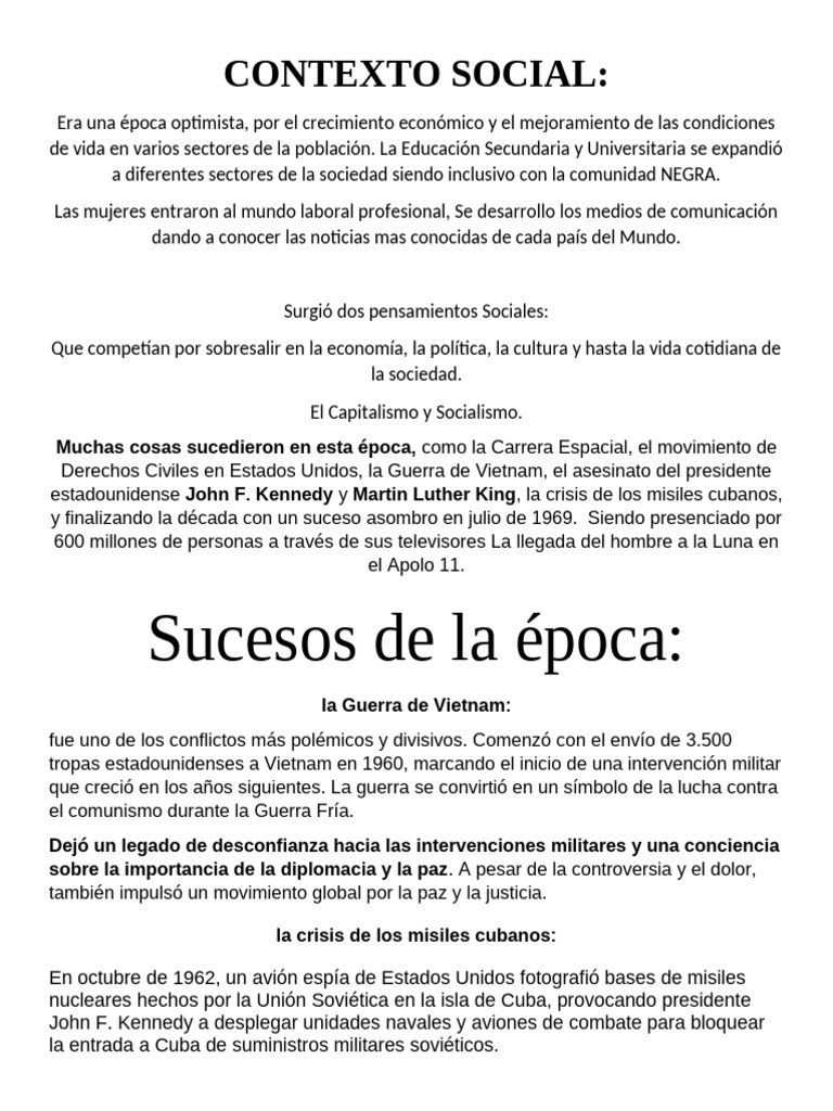 Contexto Social 1960 - 1969 | PDF | Hippie | Neil Armstrong
