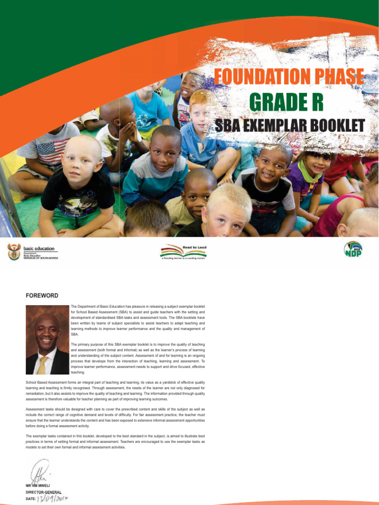Foundation Phase Grade R SBA Booklet | PDF | Educational Assessment ...