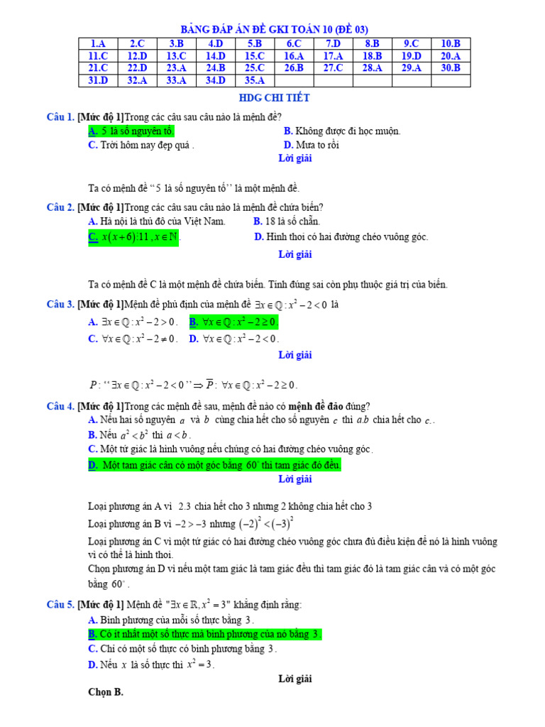 03đề Ôn Gki (Đề 03) Hdg | PDF