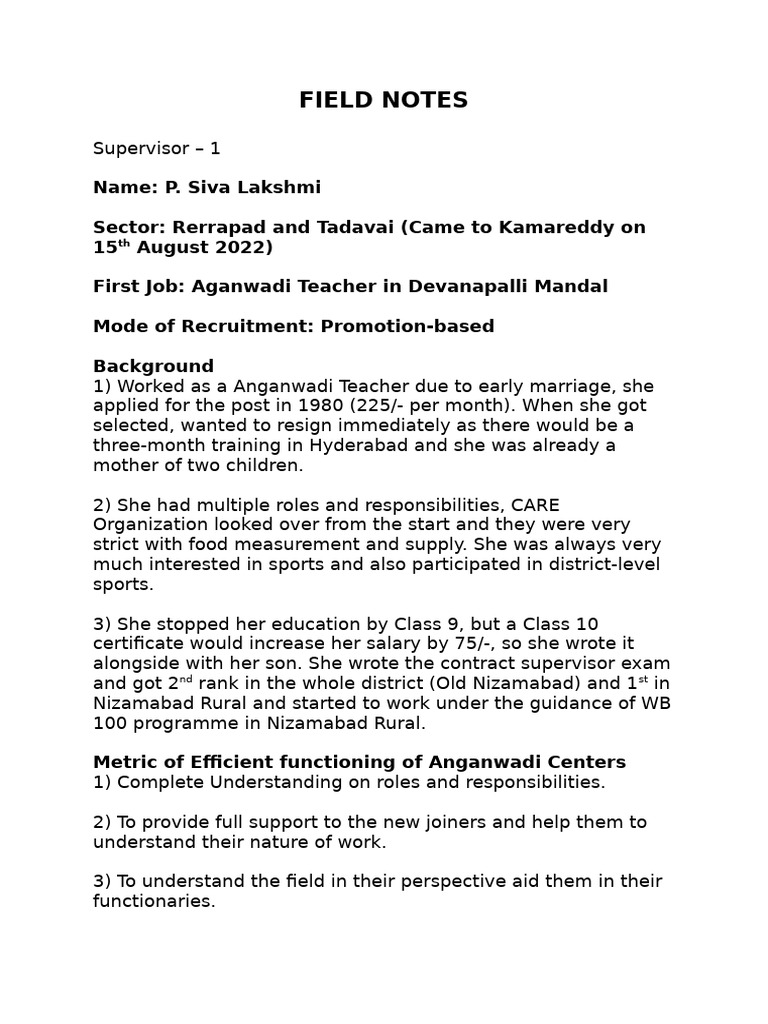 Field Notes | PDF | Malnutrition | Pregnancy