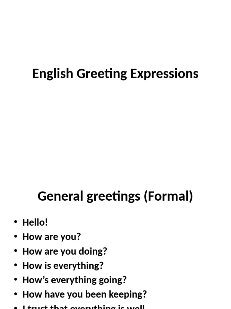English Greeting Expressions | PDF