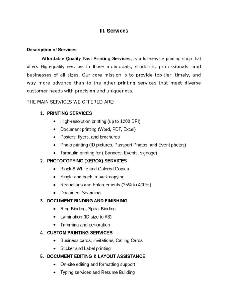 Entrep Finals Business Plan Chapter 3ejdjnn | PDF | Pricing