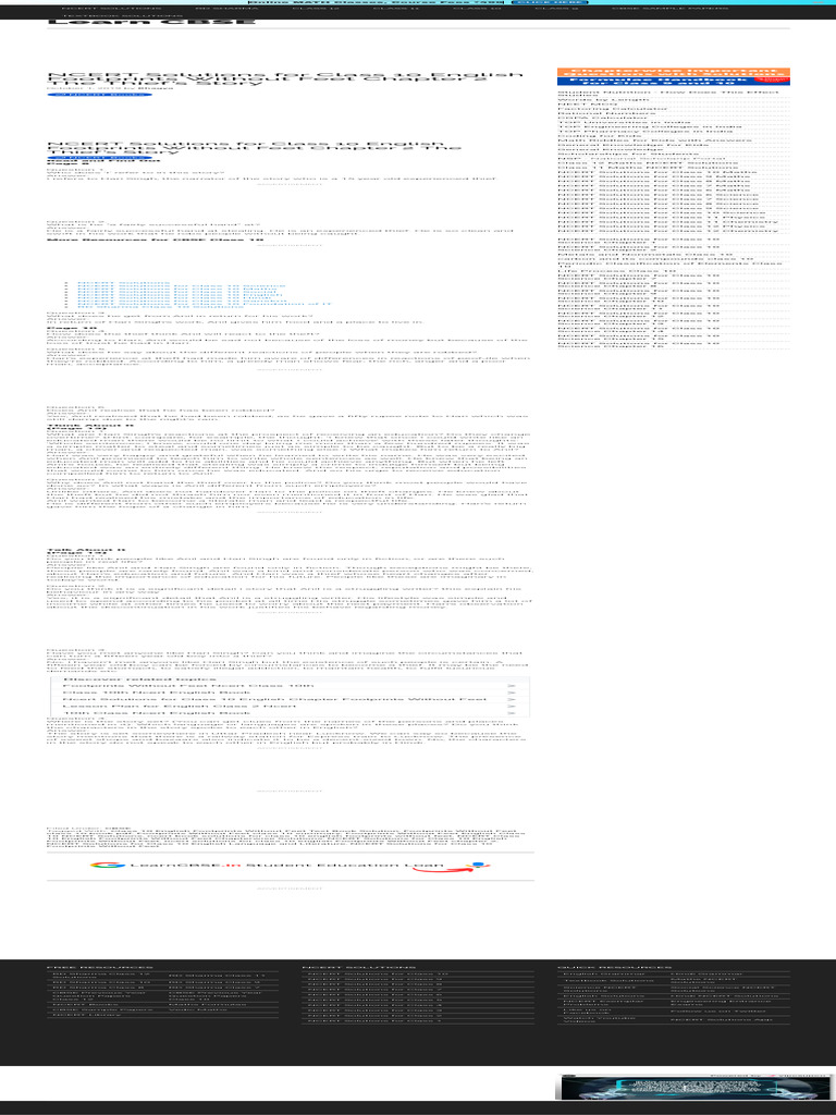 NCERT Solutions For Class 10 English Footprints Without Feet Chapter 2 The Thief's Story - Learn ...
