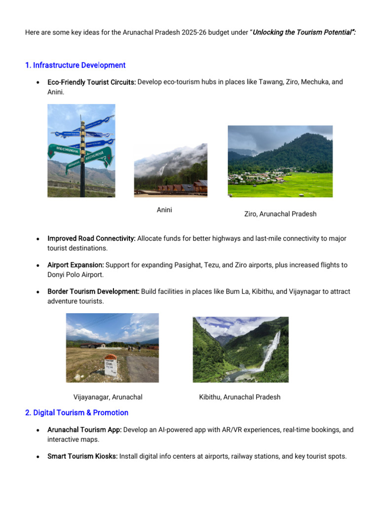 Arunachal Pradesh Tourism Budget 2025-26 | PDF | Tourism | Economies