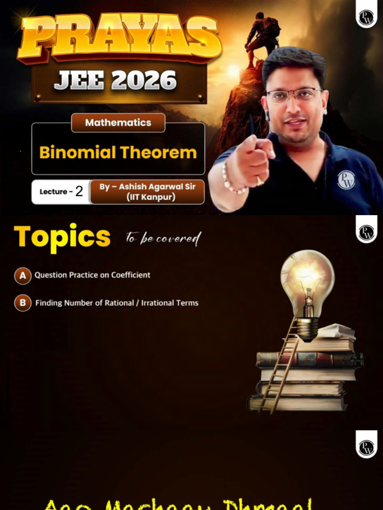Binomial Theorem 02 Class Notes Pdf 7731