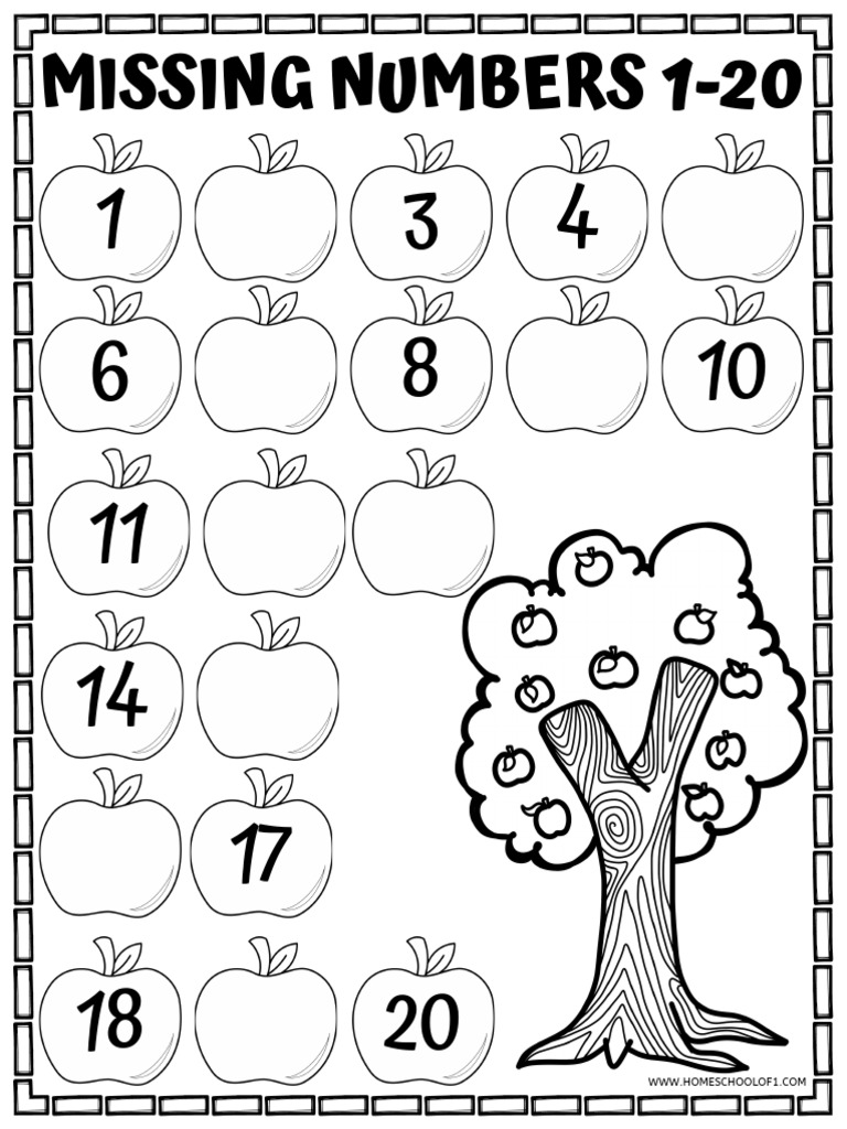 Missing Numbers Worksheet 1 | PDF