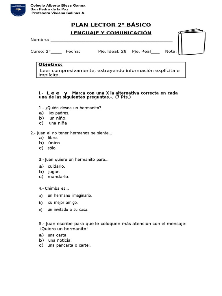 Plan Lector Quiero Un Hermanito | PDF