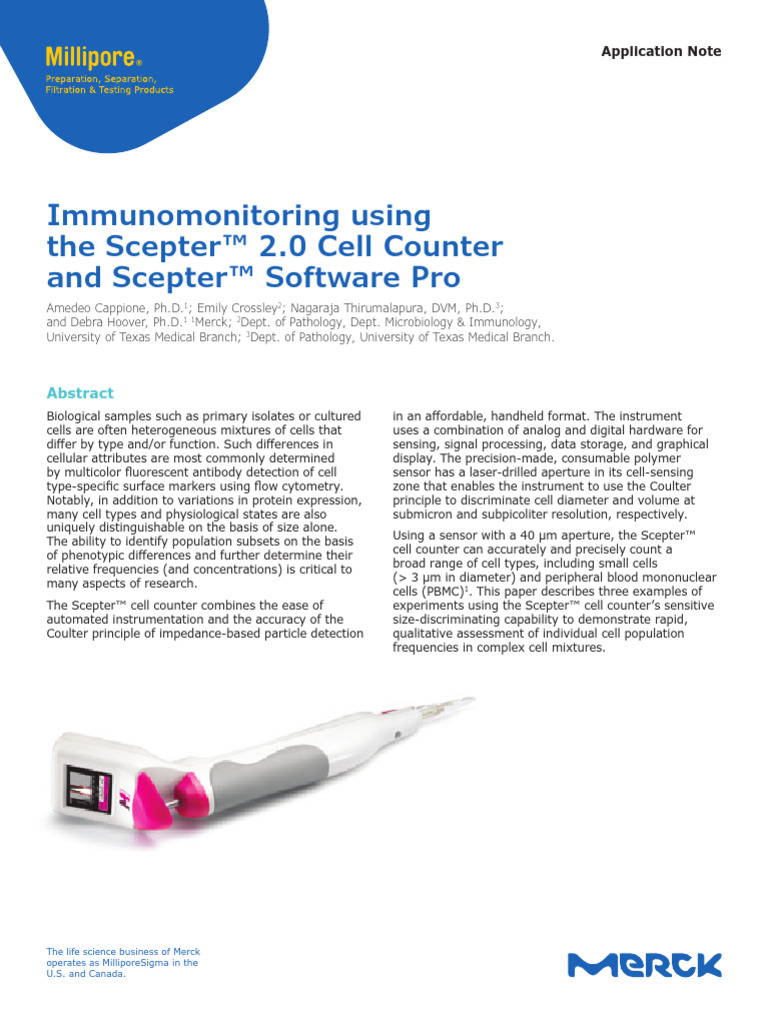 Scepter™ Cell Counter for PBMC Analysis | PDF | Flow Cytometry | Immune ...