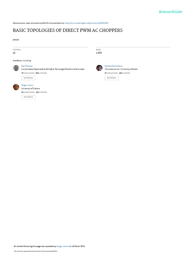 Basic Topologies of Direct PWM Ac Choppers | PDF | Power Electronics ...