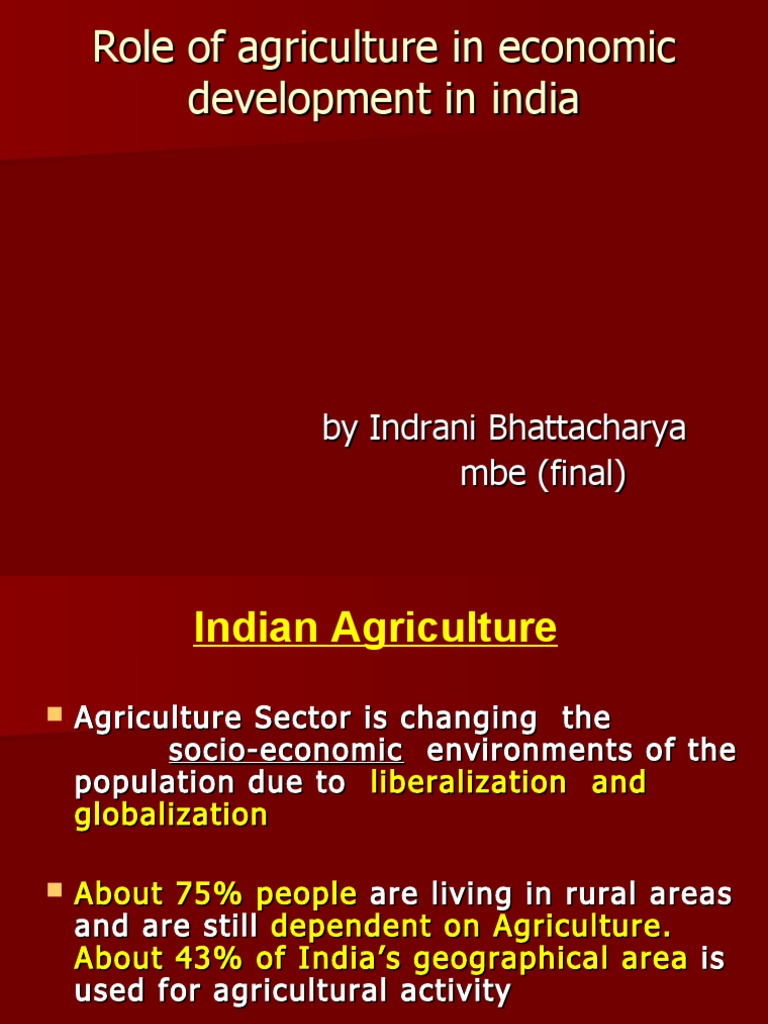 Role of Agriculture in Economic Development in India | PDF ...