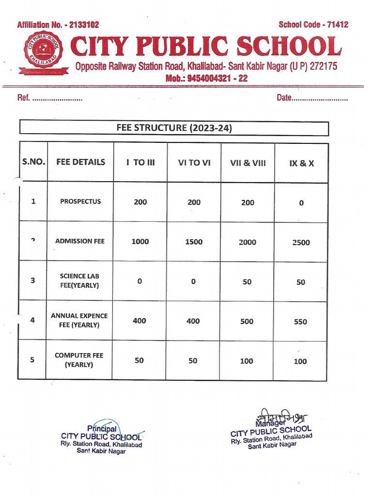 Fee Structure | PDF