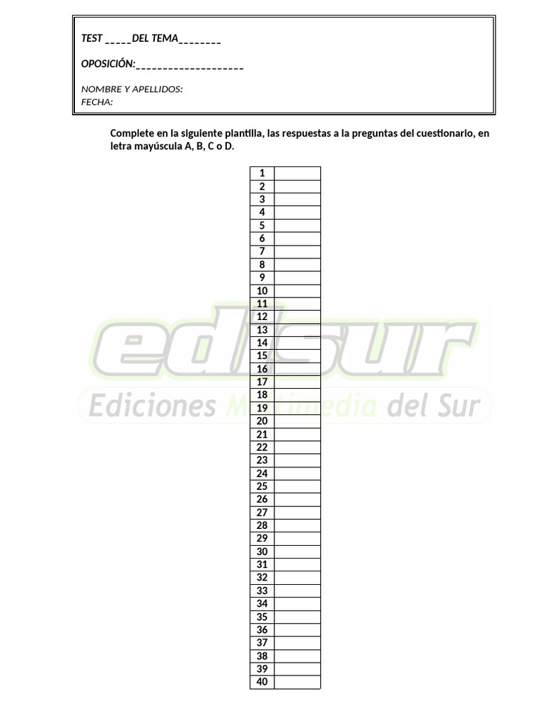 Plantilla TEST | PDF