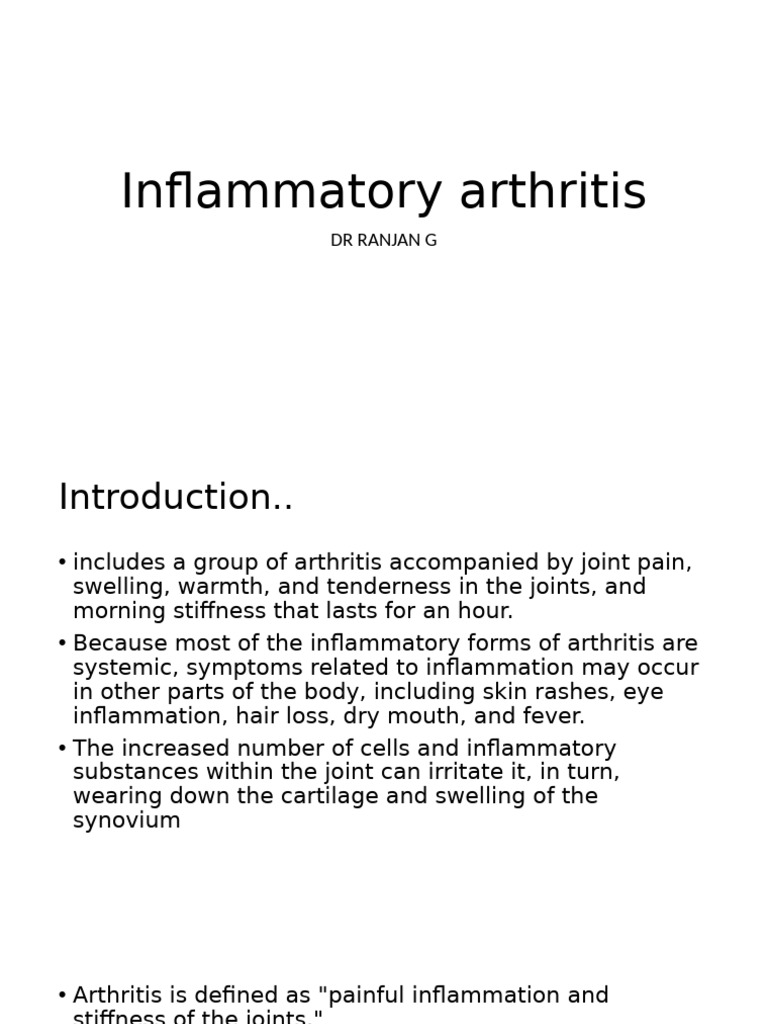 Understanding Inflammatory Arthritis Types | PDF | Arthritis | Gout
