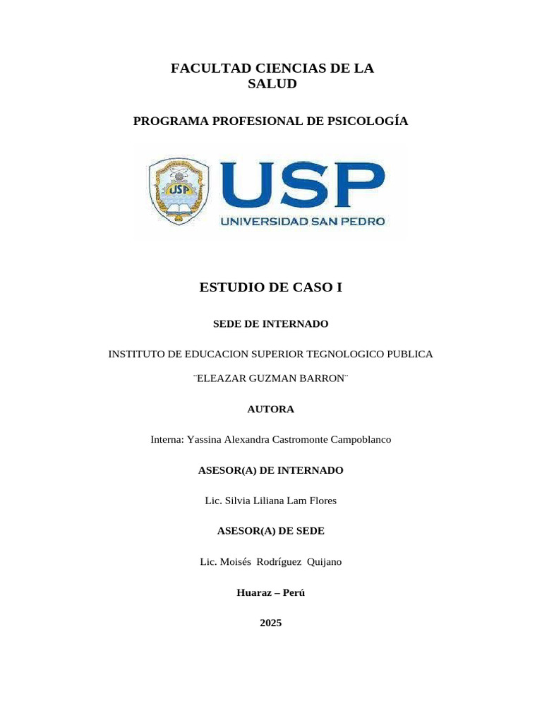Caso Psicologico 1 | PDF | Ansiedad | Trastorno de ansiedad