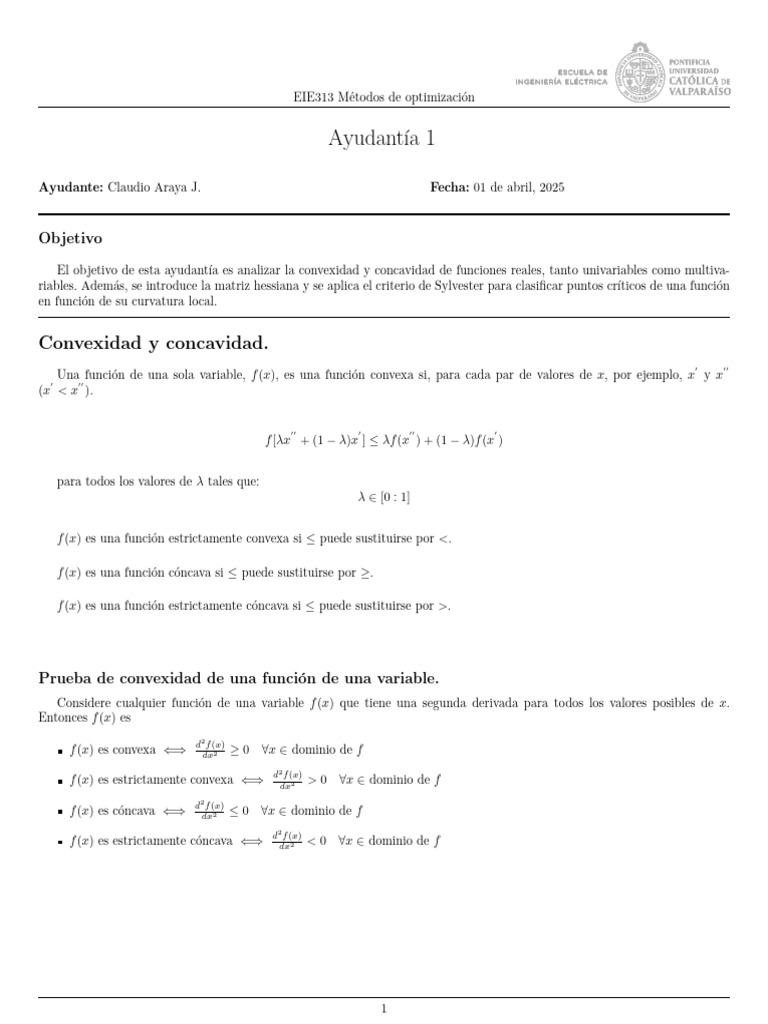 Convexidad y Concavidad | PDF | Optimización Matemática | Lógica matemática