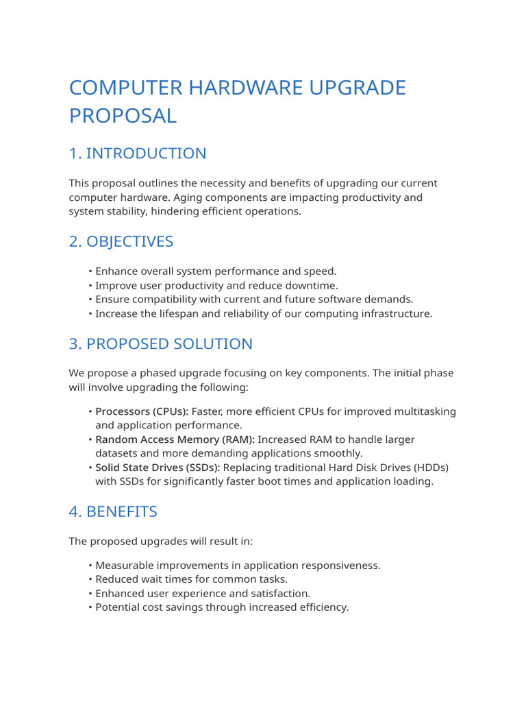 Computer Hardware Proposal | PDF