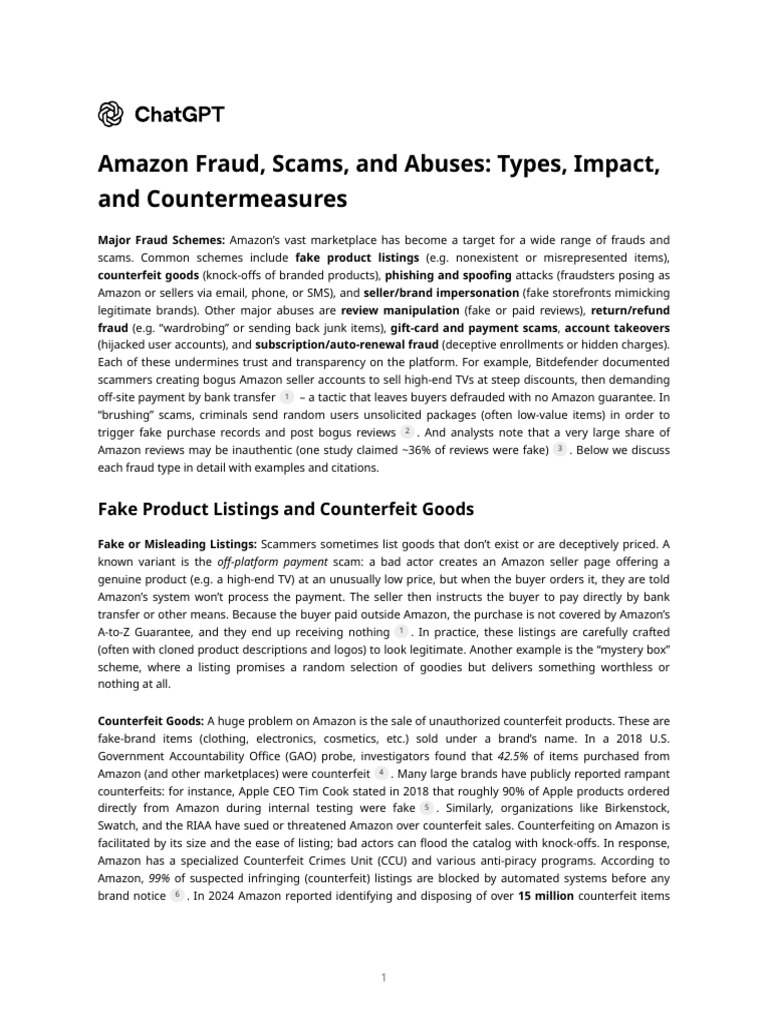 Amazon Fraud: Types and Countermeasures | PDF | Phishing