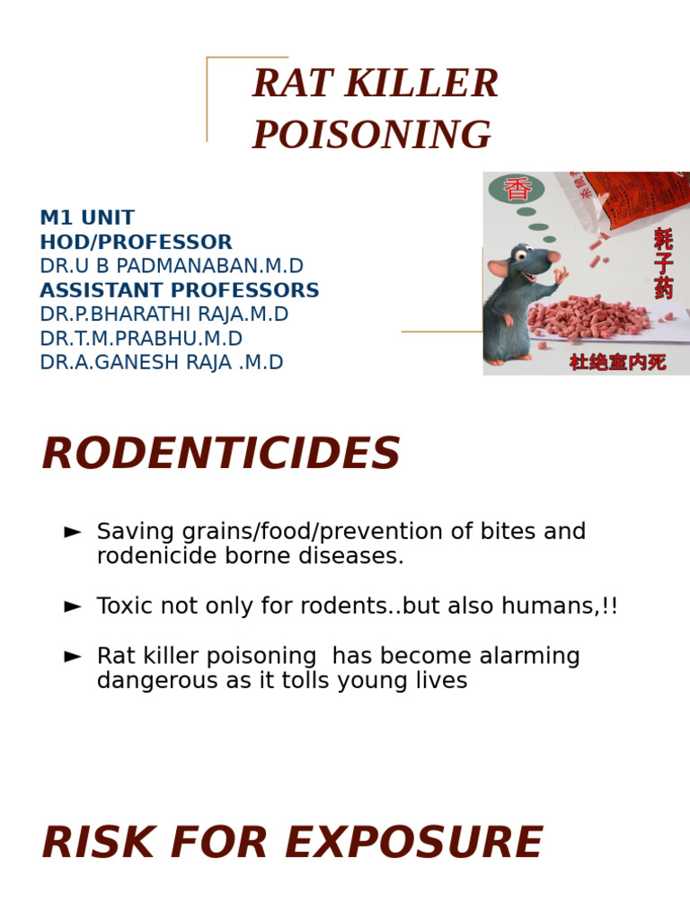 Rat Killer Poisoning Management Guide | PDF | Medical Specialties ...