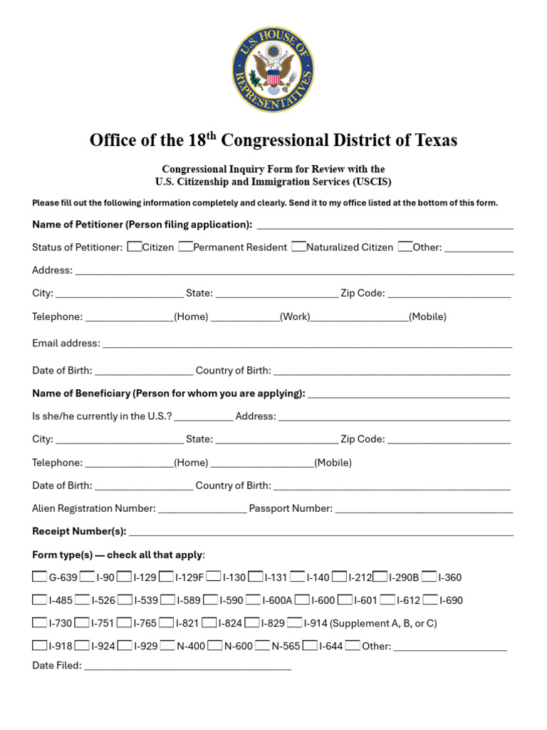 USCIS PRF - 18th Congressional District | PDF | United States ...