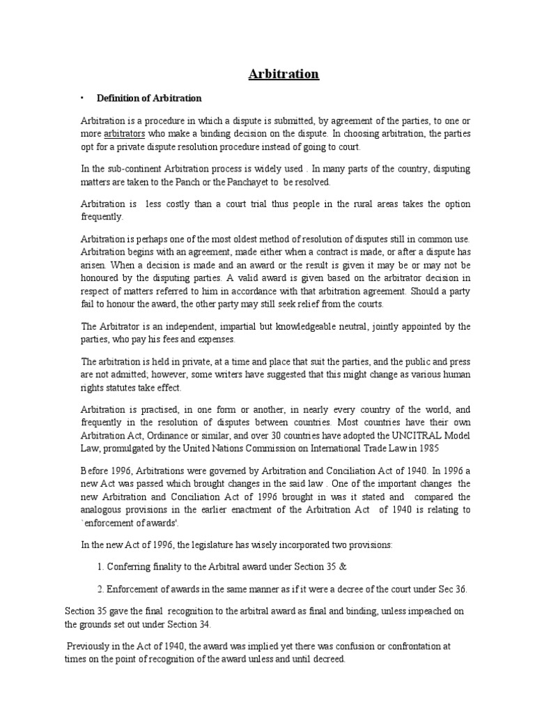 Understanding Arbitration Basics | PDF | Arbitration | Arbitral Tribunal