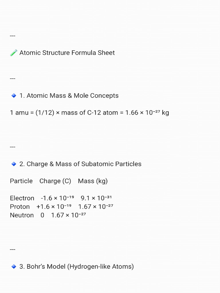 Atomic Structure | PDF