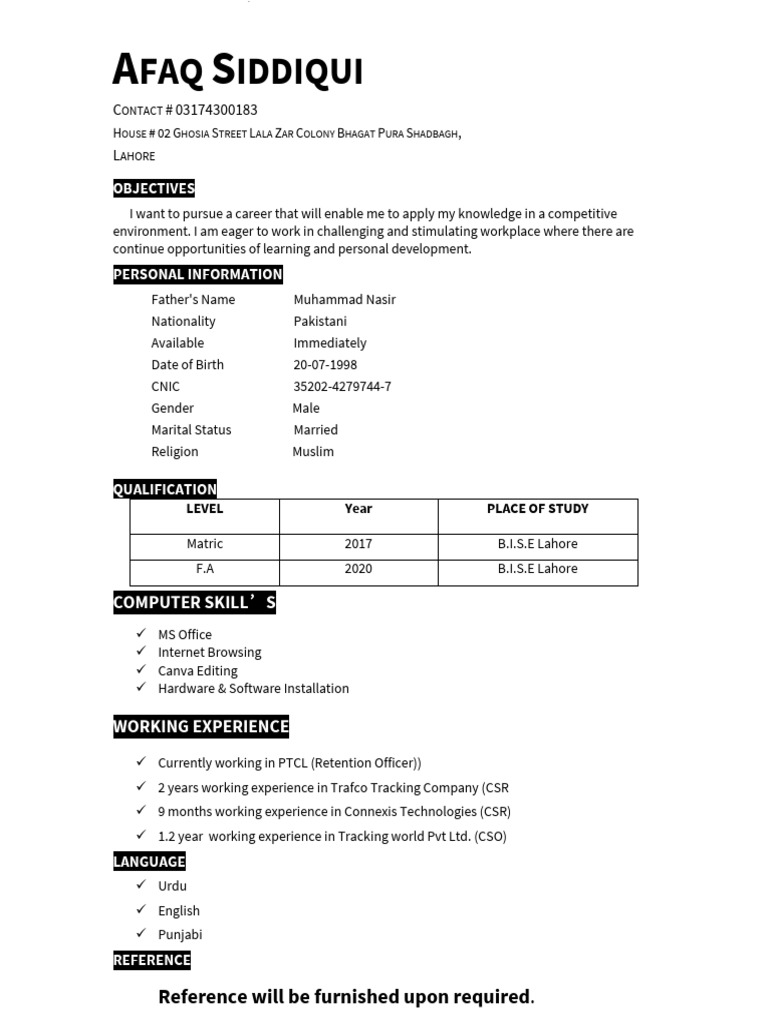 Afaq Siddiqui Updated CV 23 | PDF