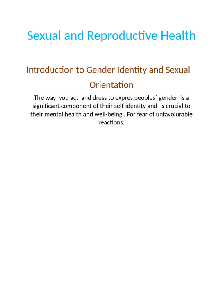 Sexual and Reproductive Health | PDF