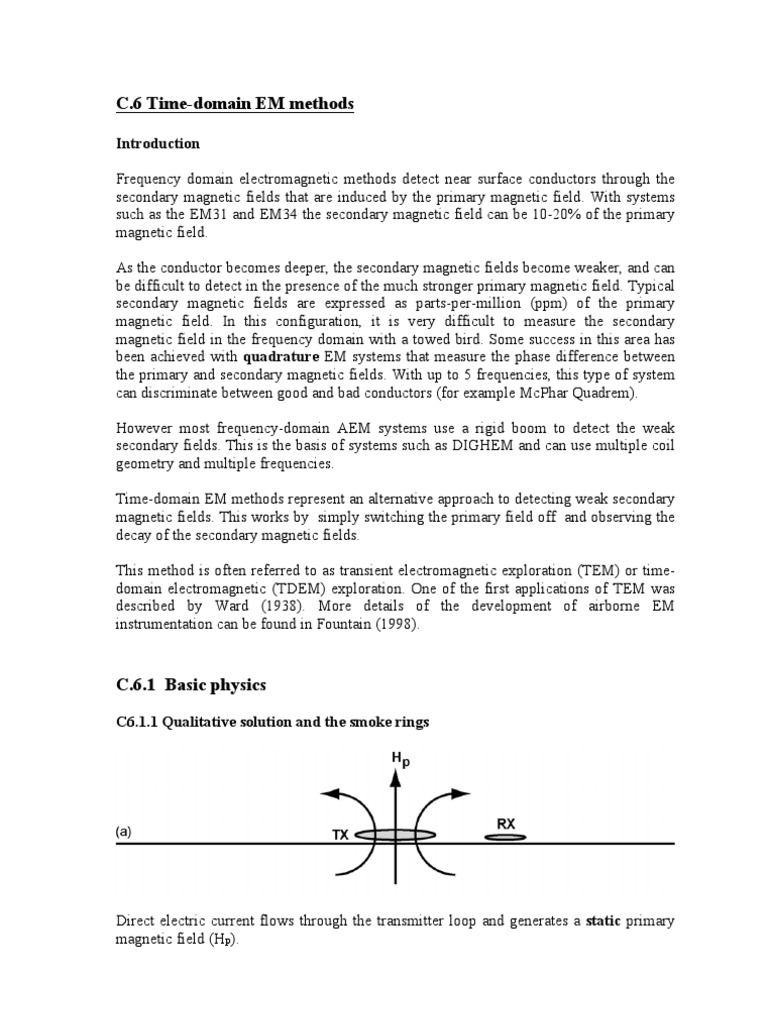 C.6 Time-Domain EM Methods | PDF | Magnetic Field | Electrical Resistivity And Conductivity