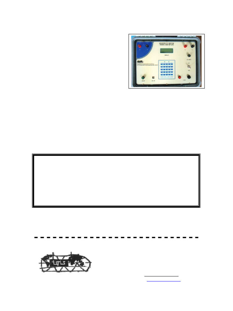 SSR-MP-ATS Resistivity Meter Overview | PDF | Geophysics | Electrical ...