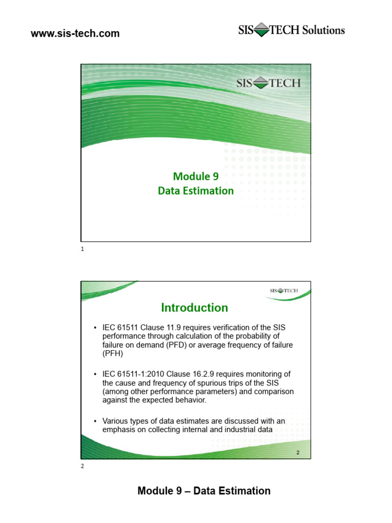 Data Estimation in SIS Performance Verification | PDF | Reliability ...