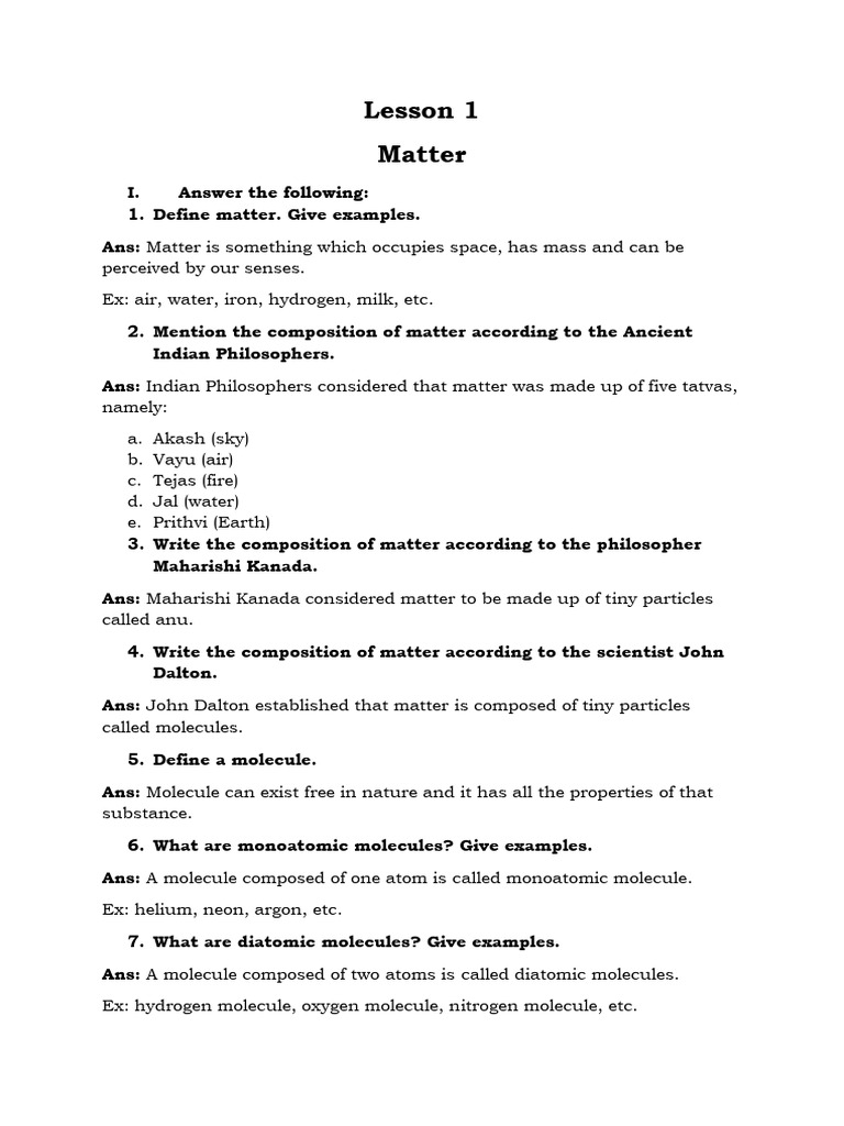 Matter Lesson 1 Physics | PDF | Liquids | Evaporation
